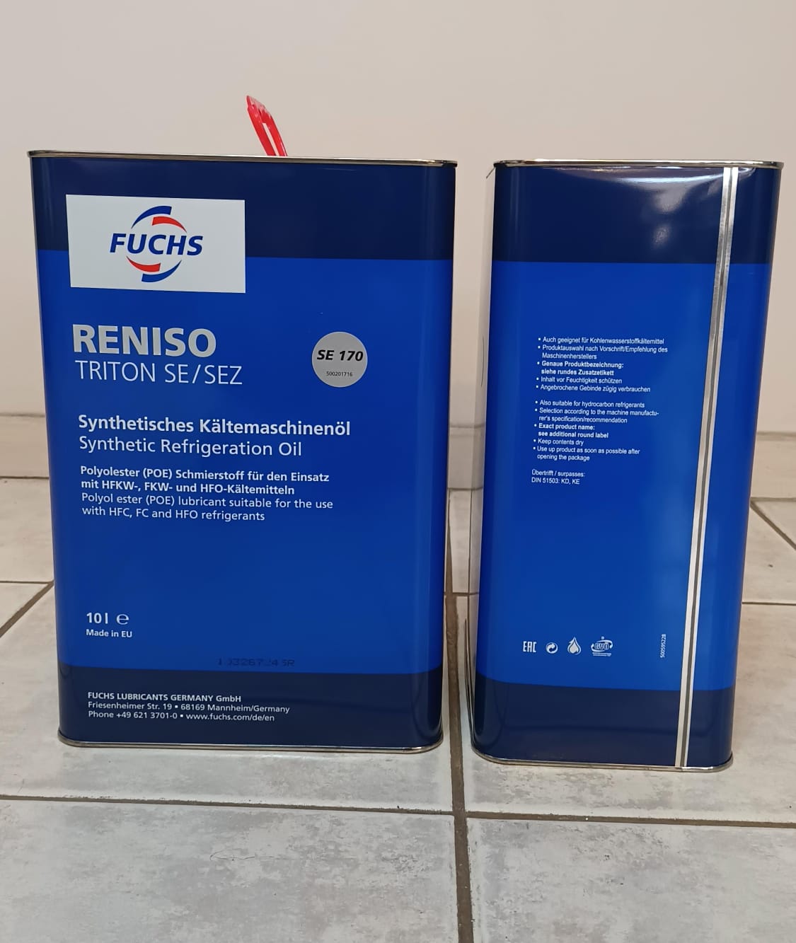 Aceite Fuchs Reniso Triton SE 170 formato 10L – RefriRepuestos